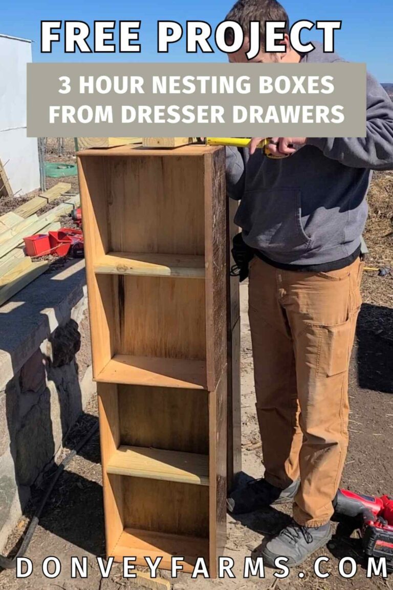 Simple & Cheap DIY Nesting Boxes From Dresser Drawers - Donvey Farms