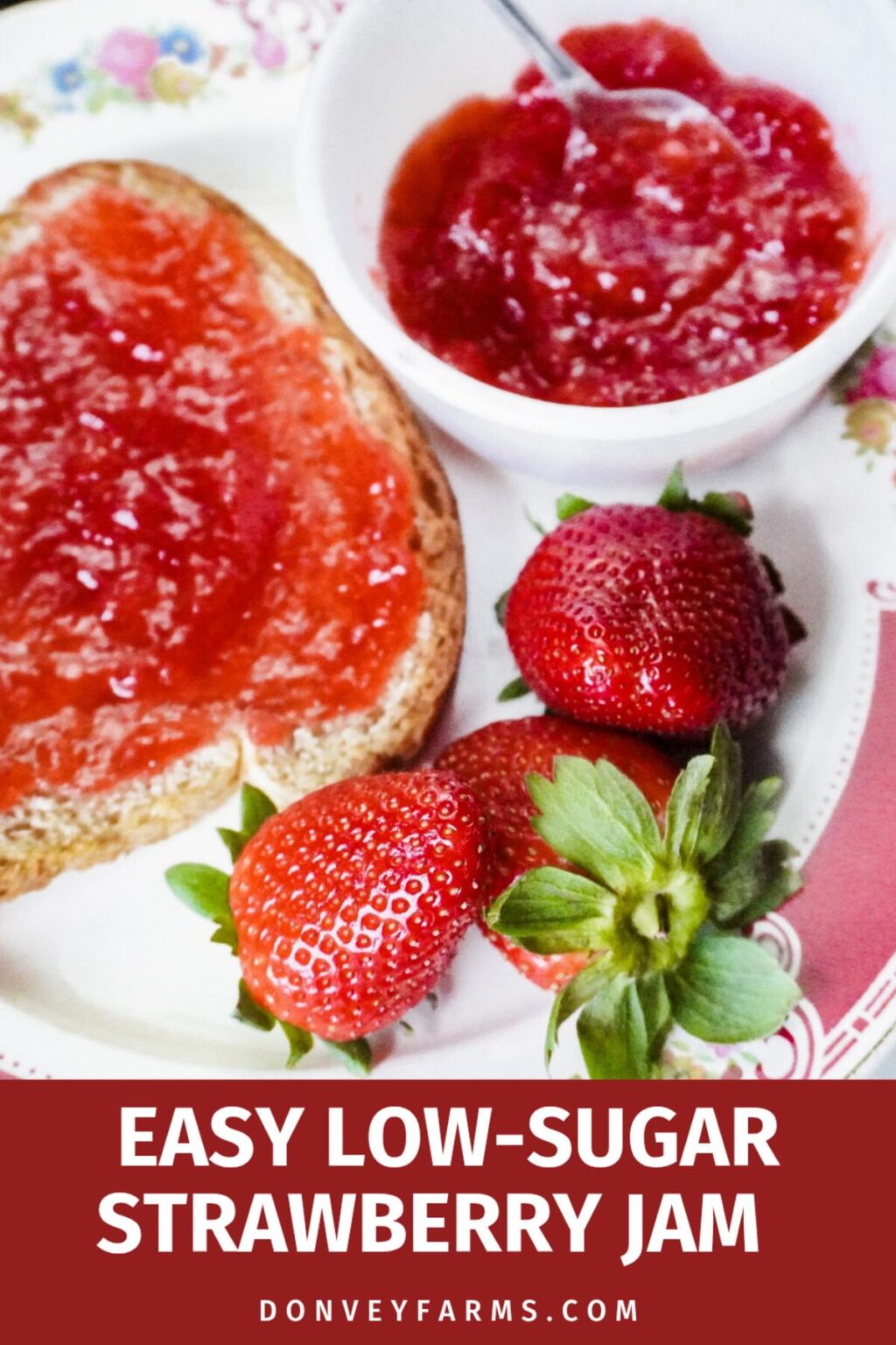 Homemade Low Sugar Strawberry Jam Recipe - Donvey Farms