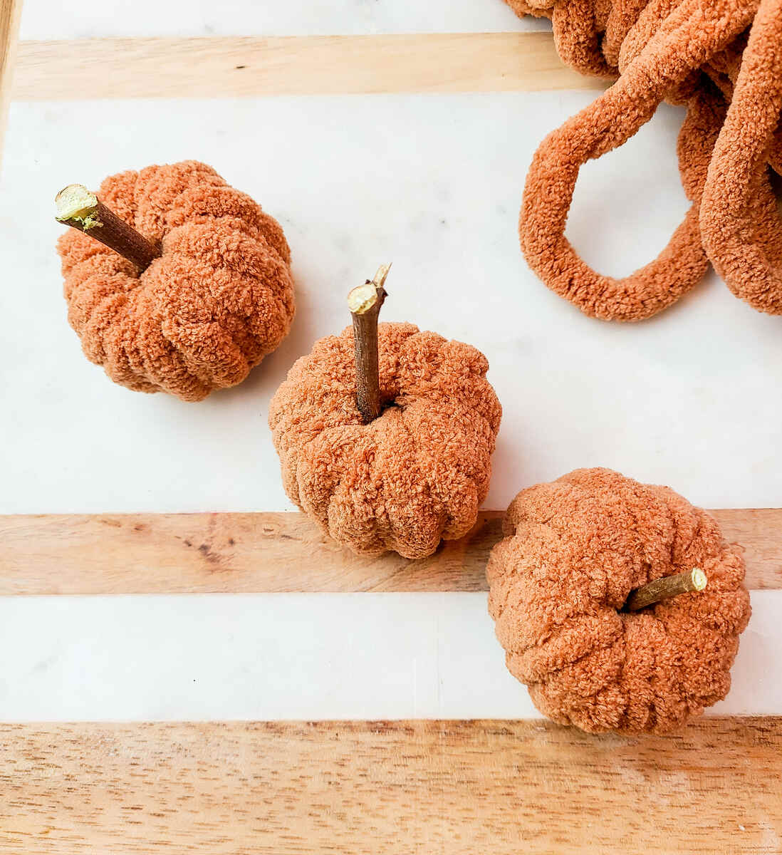 How To Make Plush Yarn Pumpkins Easy Tutorial - Donvey Farms